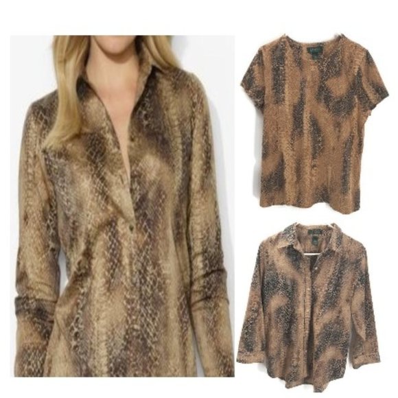 Ralph Lauren | Tops | 2 Pc Lauren Ralph Lauren Snakeskin Tops Large ...